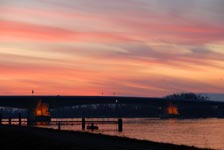 Strasbourg : Pont Pierre Pflimlin au couchant
